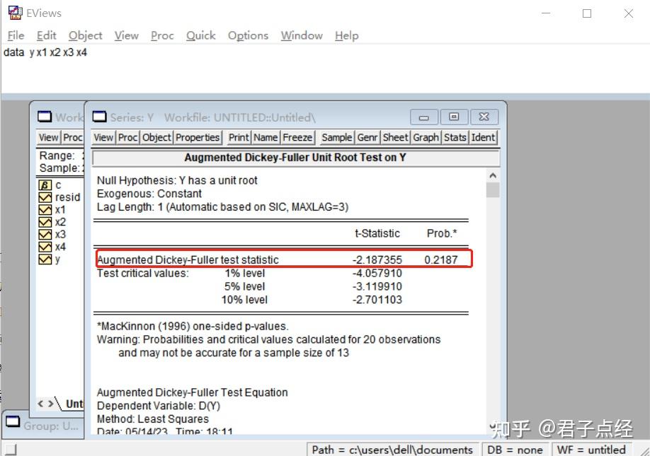 时间序列数据——单位根、协整及共线性检验（Eviews实操） - 知乎