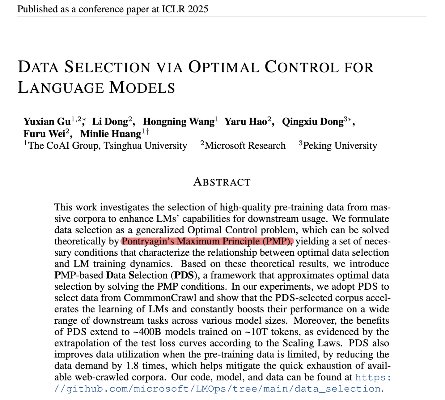 论文笔记（2025.07.21）(ICLR 2025 oral) Data Selection via Optimal Control for Language Models - 知乎