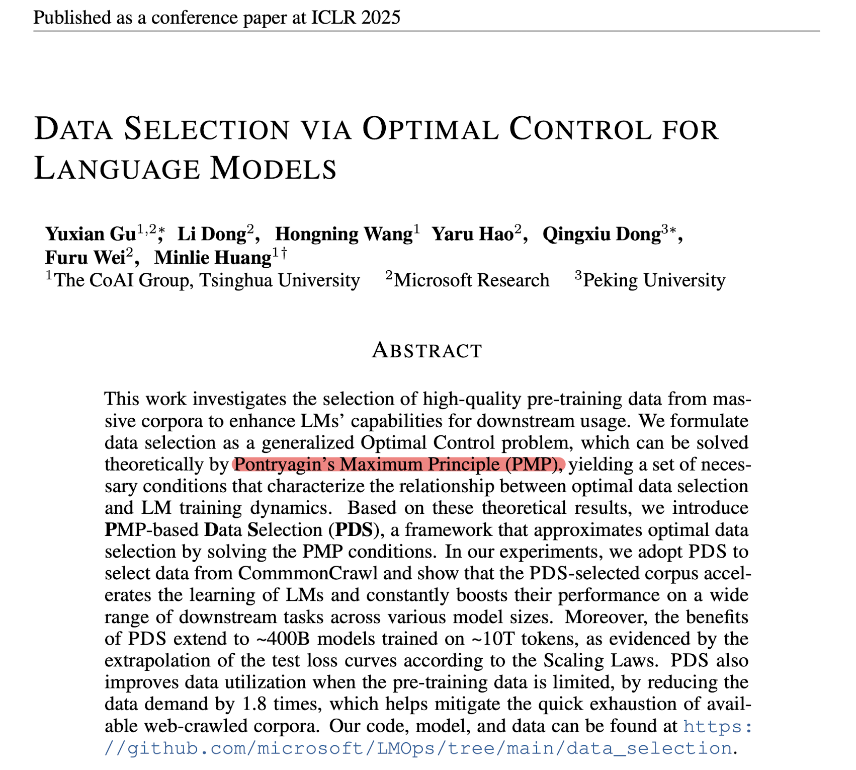 论文笔记（2025.07.21）(ICLR 2025 oral) Data Selection via Optimal Control for Language Models - 知乎