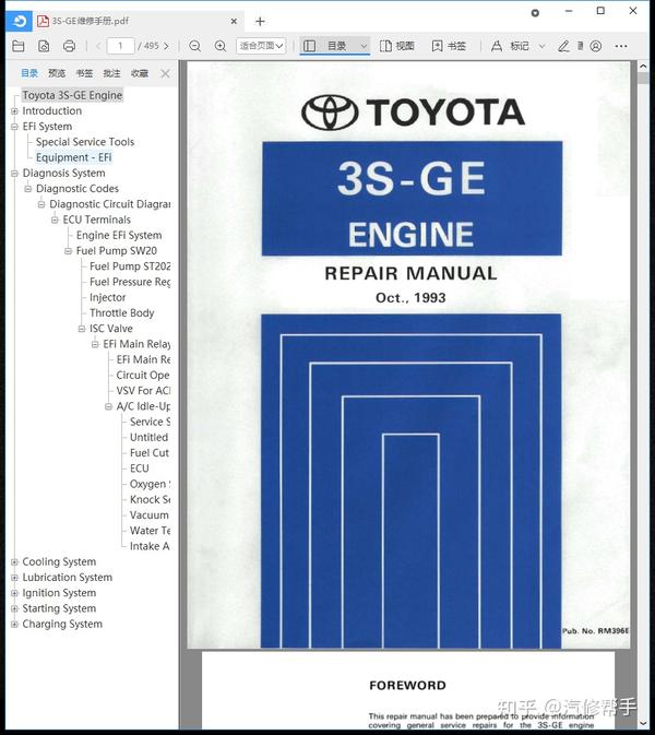 丰田雅马哈3SGE/3SGTE/5SFE发动机原厂维修手册资料正时校对大修扭力3S-GE/3S-GTE/5S-FE - 知乎