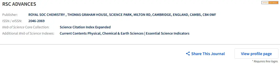 什么是水刊？反正这本期刊不是！《RSC Advances》影响因子又涨了！ - 知乎