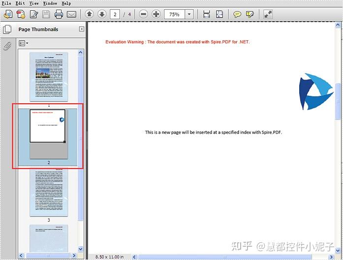 Spire.PDF for .NET【文档操作】演示：将新的 PDF 页面插入到指定索引处的现有 PDF 中 - 知乎