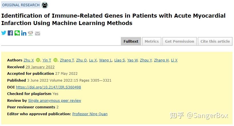 生信期刊推荐合集#20：Journal of Inflammation Research - 知乎