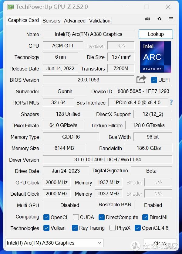 千元内真香显卡？深挖蓝戟（GUNNIR）intel Arc A380 Photon 6G性能表现，给你答案 - 知乎