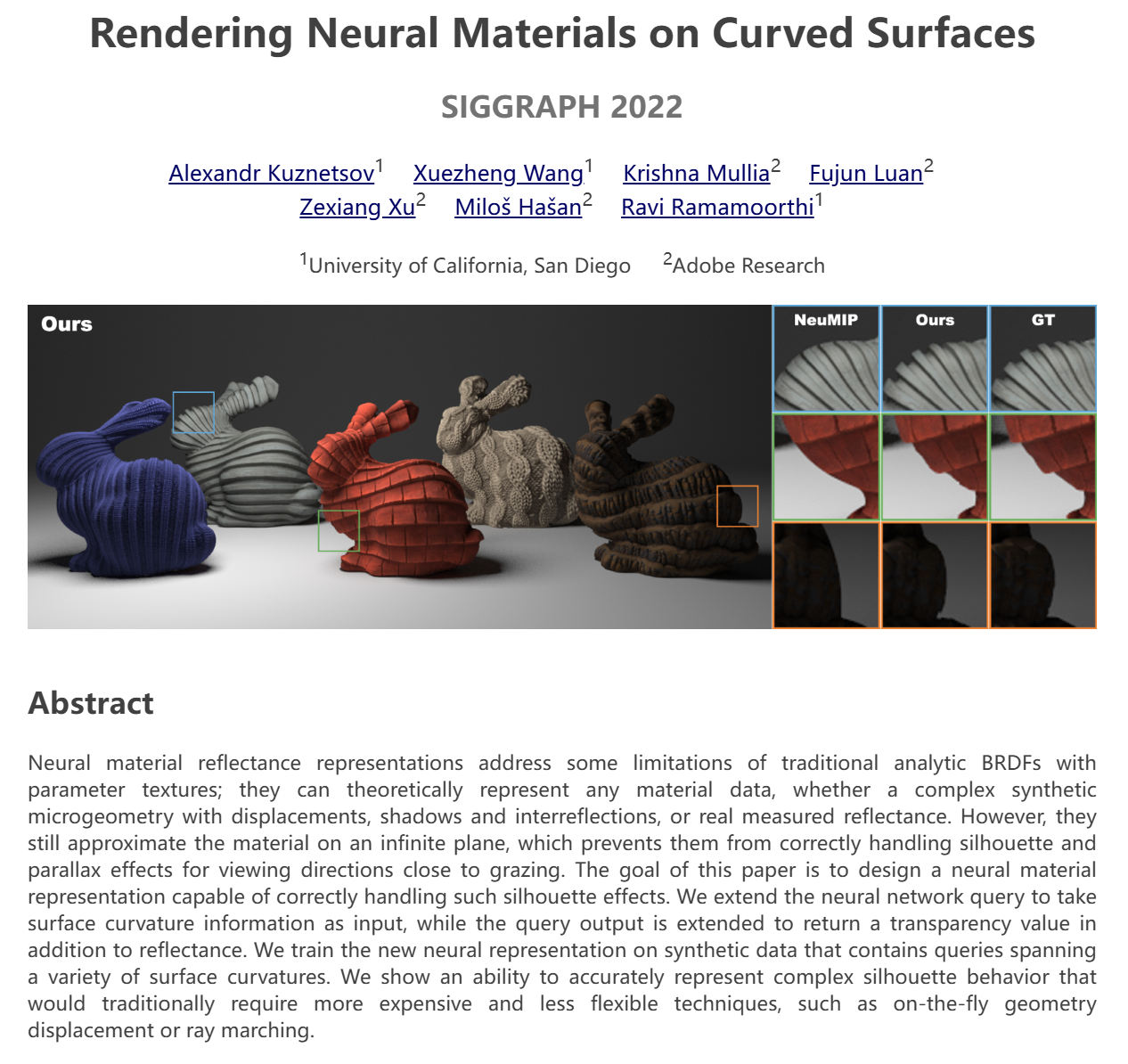 SIGGRAPH 2024 : 实时神经外观模型 - 知乎