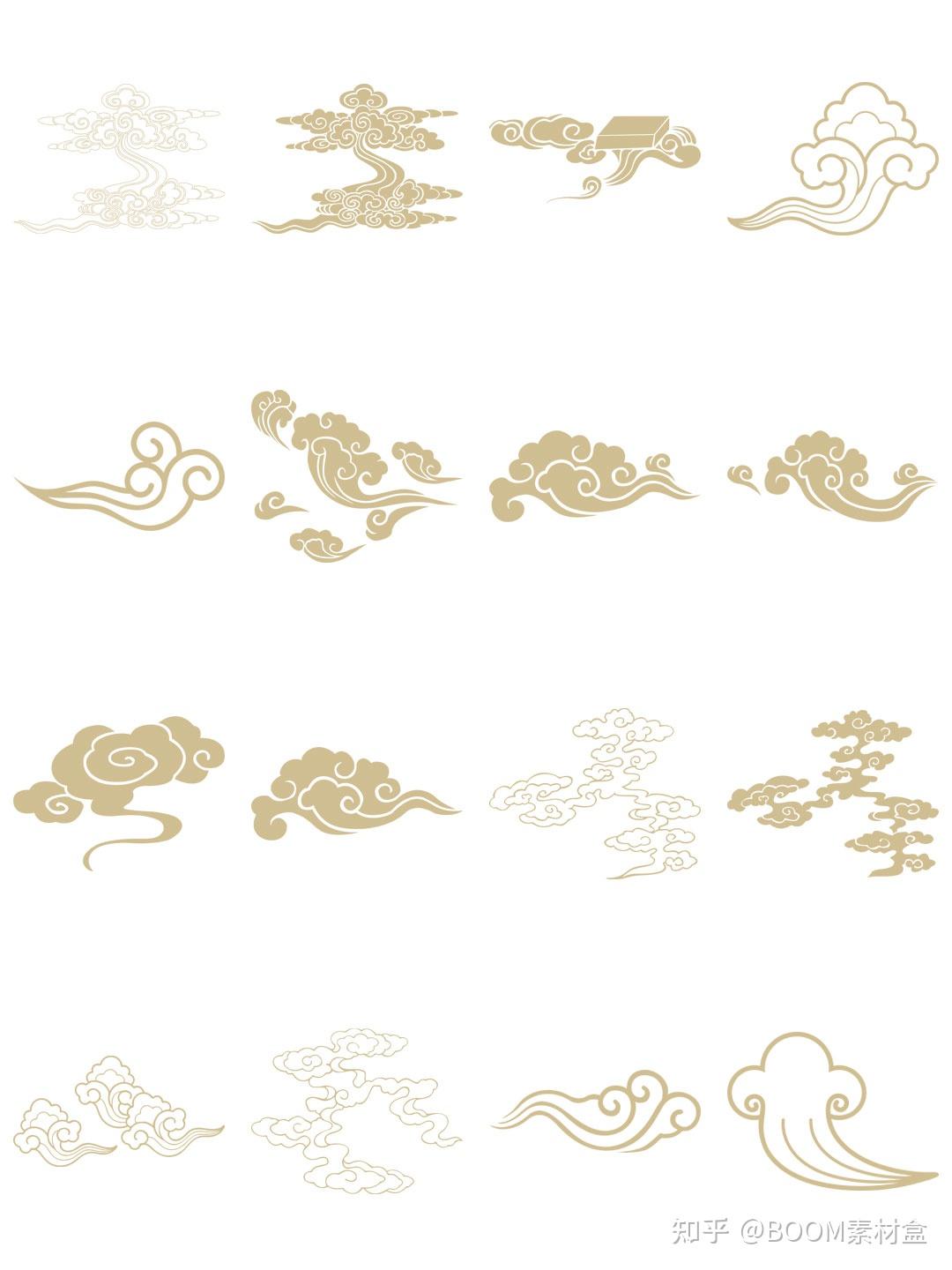 素材分享丨古风古代古典国画云纹矢量祥云云朵腾云图案AI矢量PNG设计PS素材 - 知乎