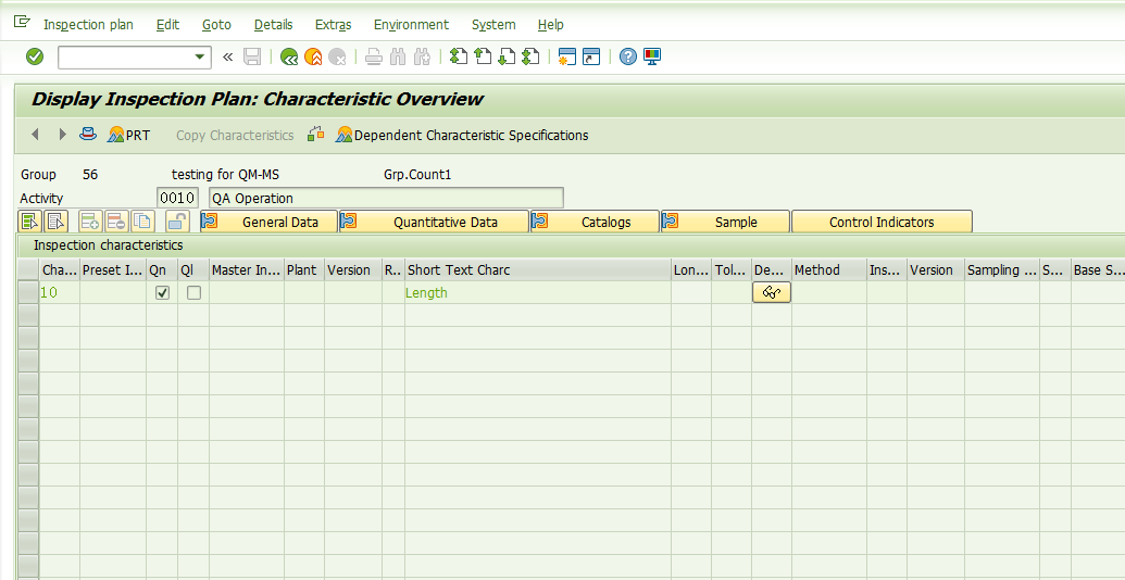 SAP QM QP03显示一个含有Multiple Specs检验特性的检验计划 - 知乎