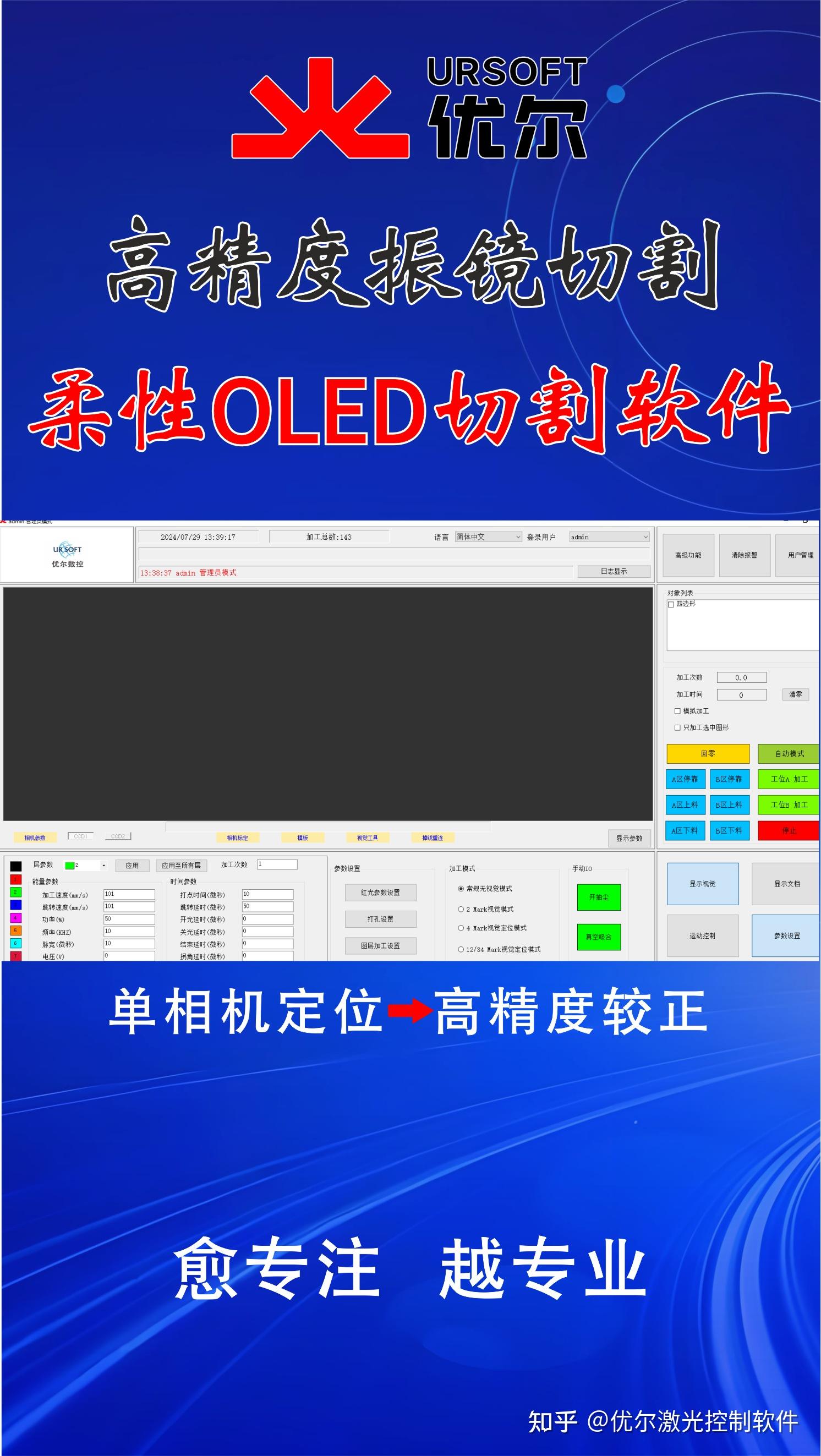 优尔激光切割控制系统 高精度振镜控制 柔性OLED精密切割 高精度校准补偿 #激光控制系统 #高精度切割 #柔性OLED加工 #振镜控制 - 知乎