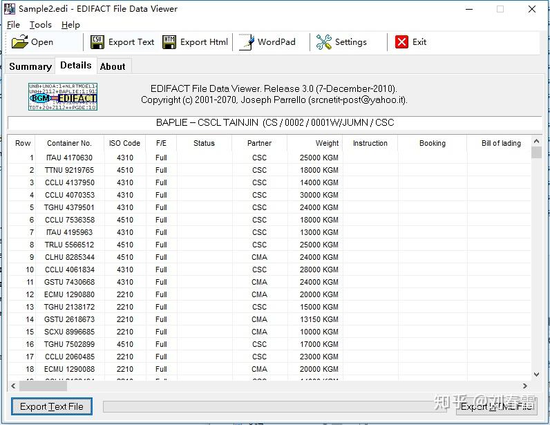 通用版集装箱EDI解析软件 - 知乎