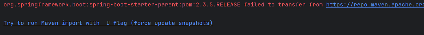 解决org.springframework.boot:spring-boot-starter-parent:pom:2.3.5.RELEASE ...