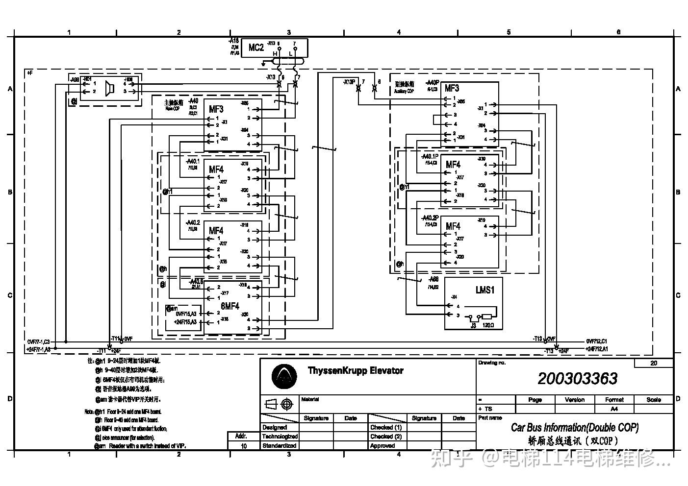 蒂森GL1电梯电气原理图 - 知乎