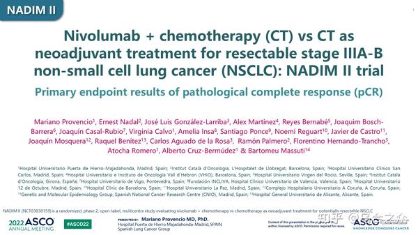2022 ASCO 肺癌-Abstract 8501:NADIM II - 知乎