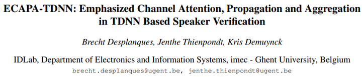 ECAPA-TDNN - 知乎