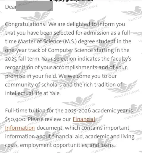2025 VH Offer | 上头条！耶鲁Offer！Yale MSCS项目计算机硕士录取到！ - 知乎