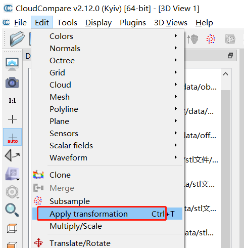 CloudCompare 点云变换 - 知乎