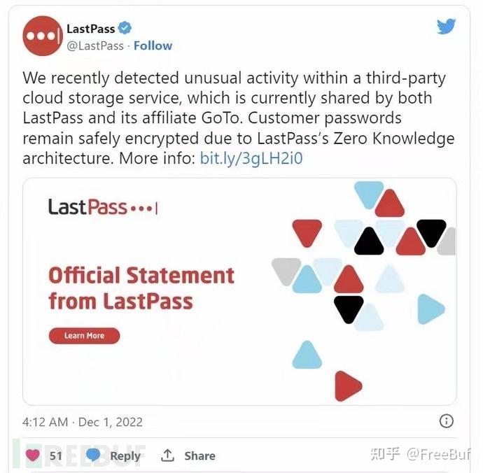 大事件！密码神器LastPass承认黑客窃取了客户数据 - 知乎