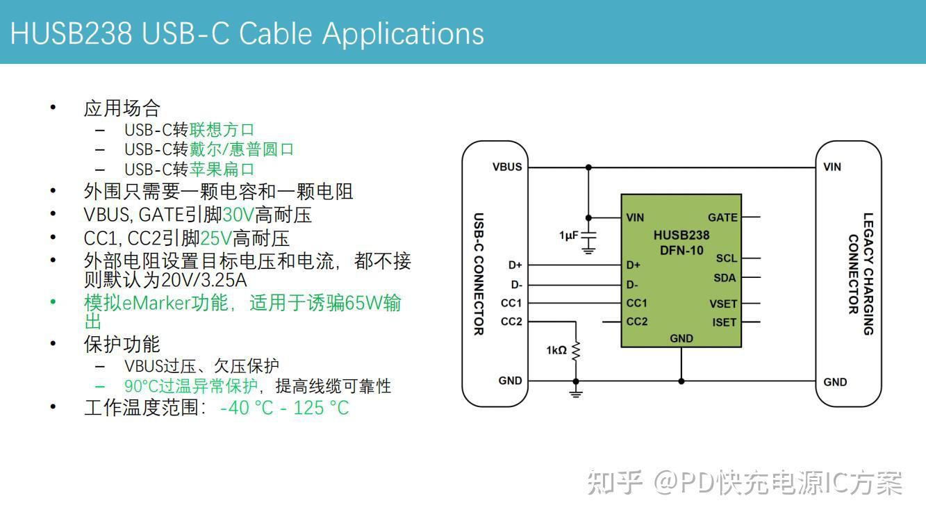 HUSB238运用大全：作用在于从USB PD/QC协议的充电头诱骗出5V 9V 12V 15V 18V 20V电压给各种电子产品供电或电池充电；效仿苹果不再赠送充电头；此操作可减成本、降风险 ...