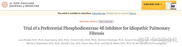 为肺纤维化按下暂停键！新型PDE4B抑制剂显著延缓特发性肺纤维化（IPF）患者肺功能下降 - 知乎