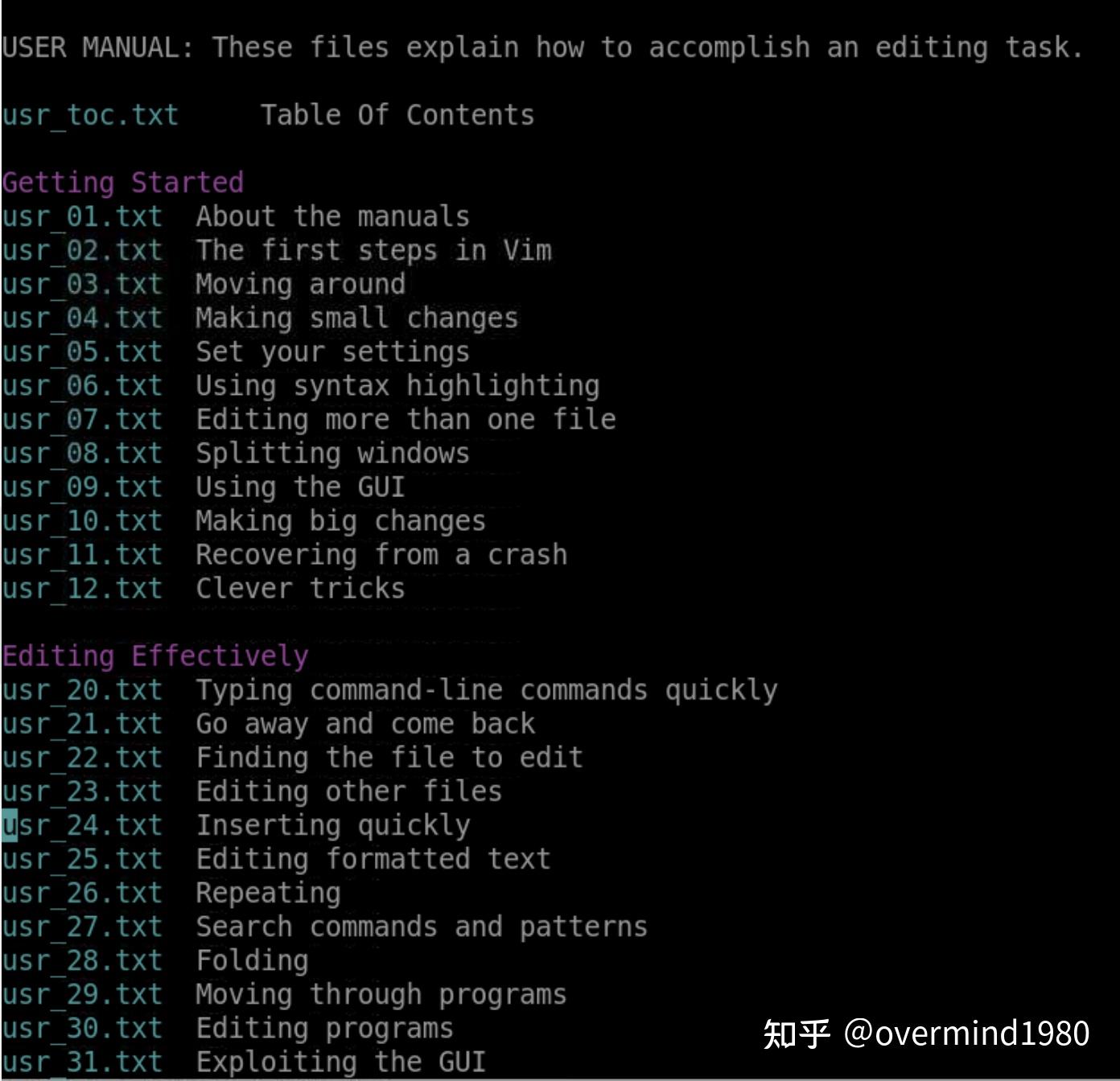 Oeasy教您玩转vim 4 深入帮助 知乎