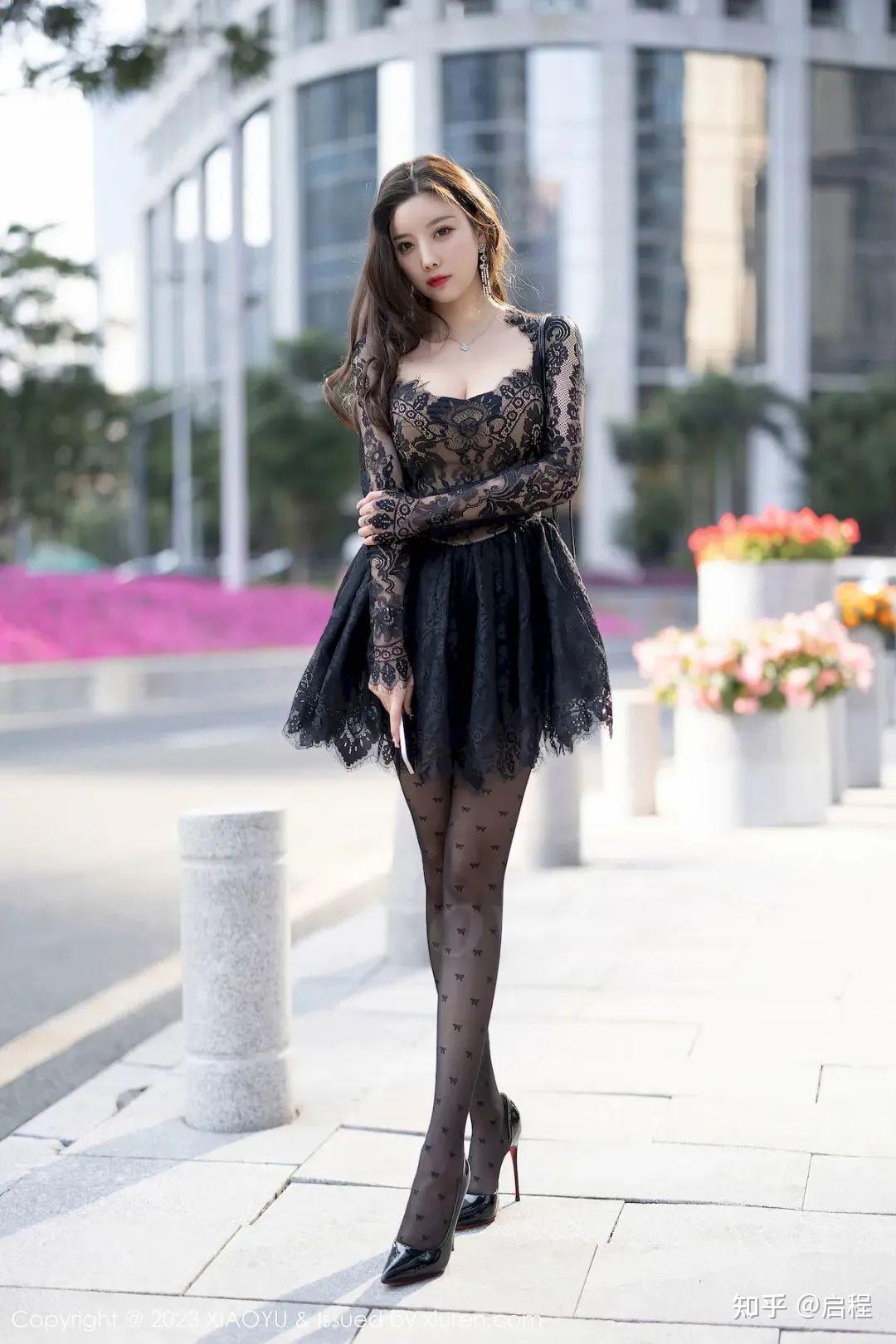 [性感] 女神杨晨晨Yome黑丝蕾丝连衣短裙丰腴身材写真 - 知乎