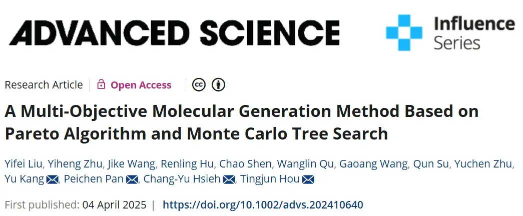 浙大侯廷军团队开发基于Pareto算法和Monte Carlo Tree搜索的多目标分子生成方法，助力药物研发 - 知乎