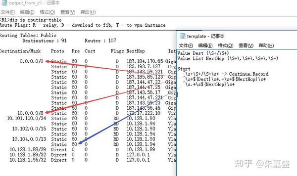 【本系列完更】网络工程师 Python TextFSM 模板（第7节，实验5，处理路由表，华为） - 知乎