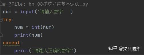 Python 异常处理 捕获异常的基本语法 知乎 9276