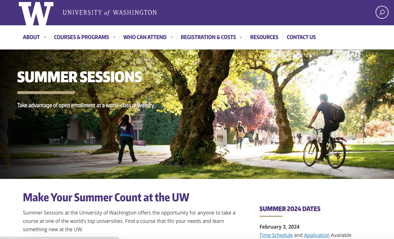 美国大学暑期学分交换项目-华盛顿大学西雅图分校暑期项目 University of Washington-Seattle Summer ...