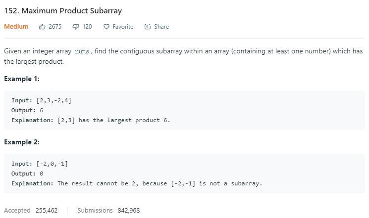 152. Maximum Product Subarray - 知乎