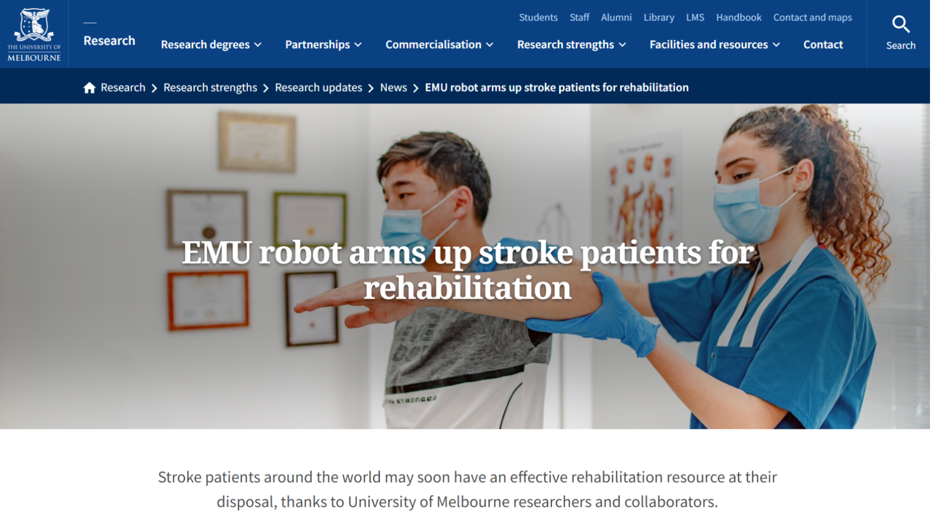 墨尔本大学 | EMU三维上肢康复机器人将逐步成为全球中风患者的福音 - 知乎