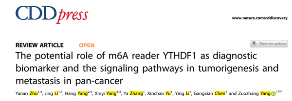 CDD 综述︱杨祚璋团队综述了m6A阅读蛋白YTHDF1在多种人类肿瘤发生和转移中可能的预后价值、潜在的靶蛋白及其调控机制 - 知乎