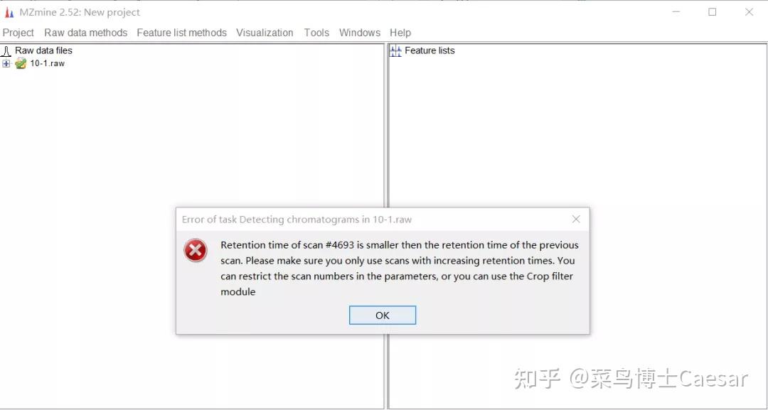 MZmine 2丨Waters raw data 导入 - 知乎
