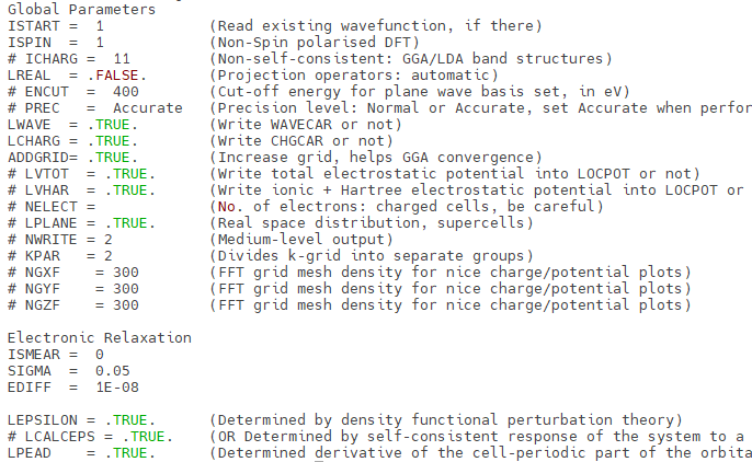 DFT新手入门：VASPKIT生成模版INCAR - 知乎