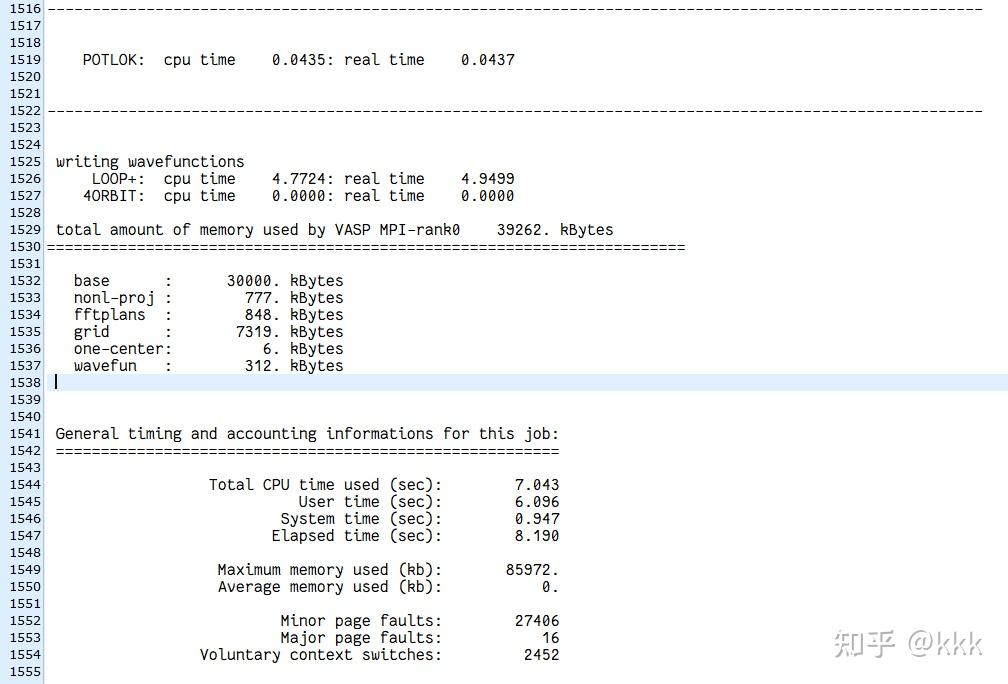 VASP学习记录(六)：VASP的输出文件OUTCAR - 知乎