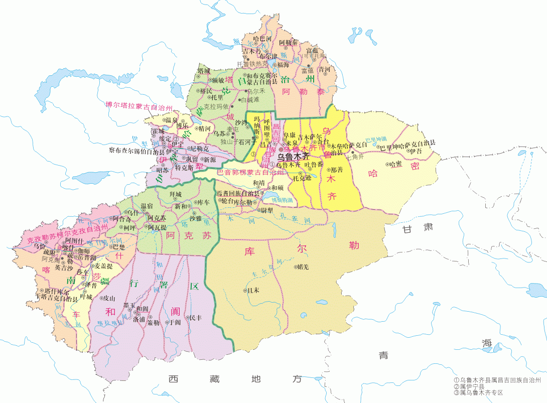 建国以来，新疆维吾尔自治区行政区划沿革地图详解（1949-1999） - 知乎