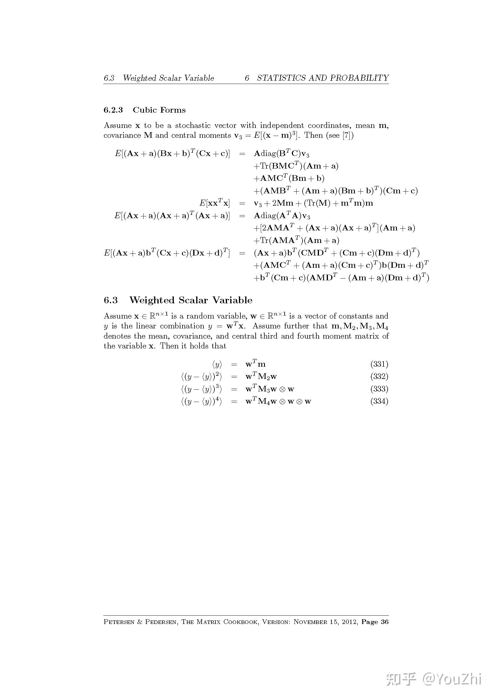 矩阵微积分公式查表(The Matrix Cookbook) - 知乎