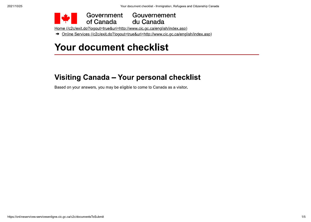 加拿大签证申请：前置问卷环节生成Personal Reference Code和Checklist，啥用？ - 知乎