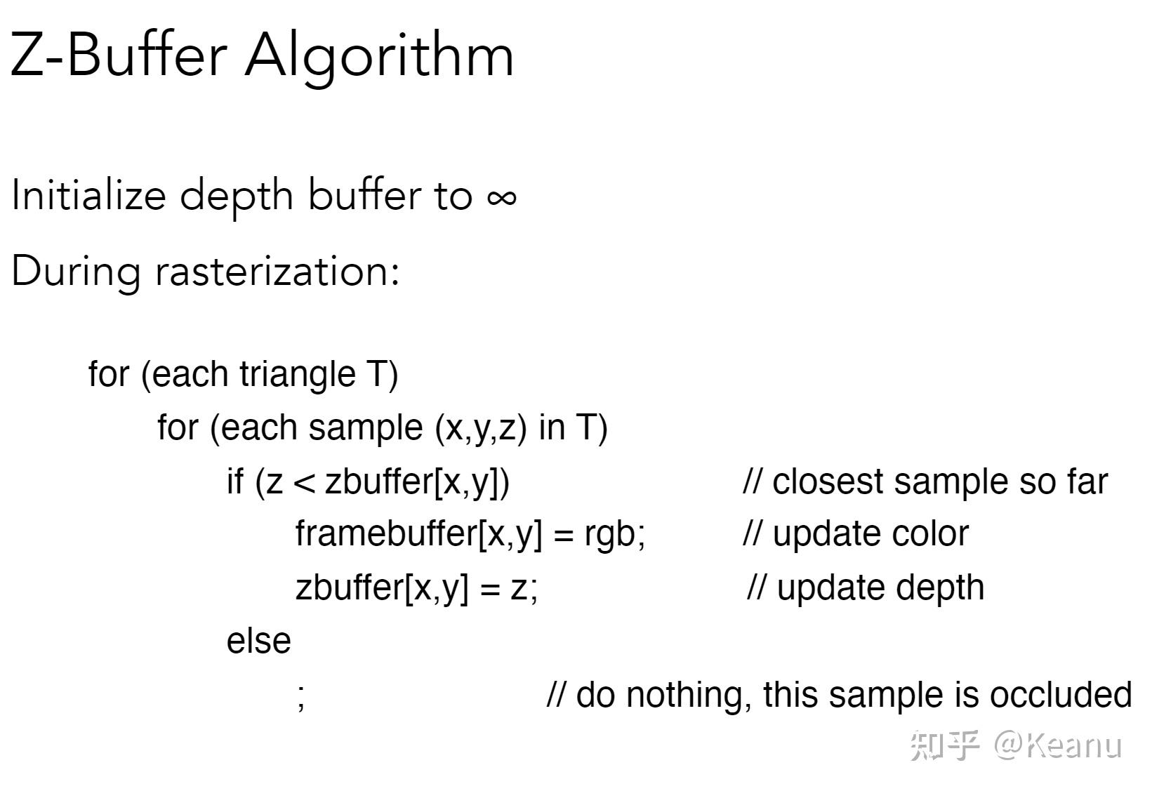 （超详细！）计算机图形学 补充篇 1. 光栅化中的三角形重心坐标和z-Buffer算法 - 知乎