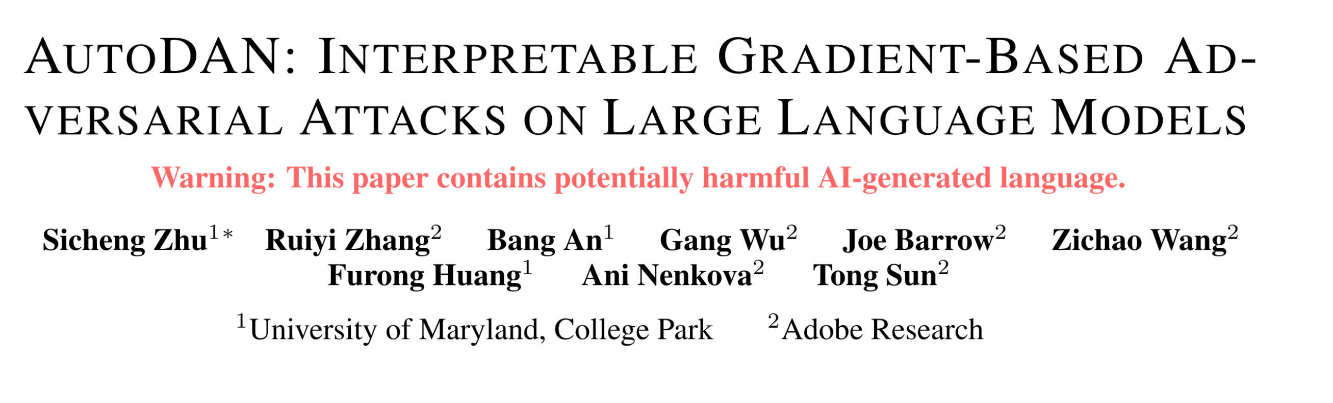 【每日论文阅读】#3 : AutoDAN : Automatic and Interpretable Adversarial Attacks on Large Language Models - 知乎