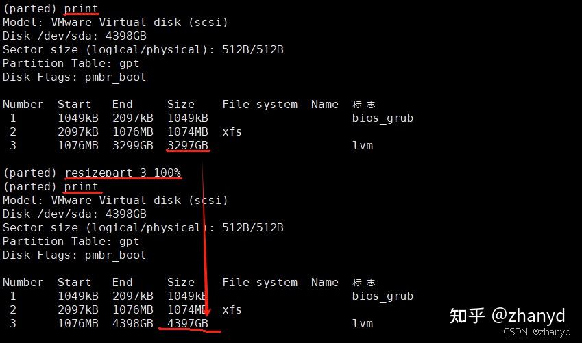 CentOS7 GPT格式磁盘扩容，亲测有效~ - 知乎
