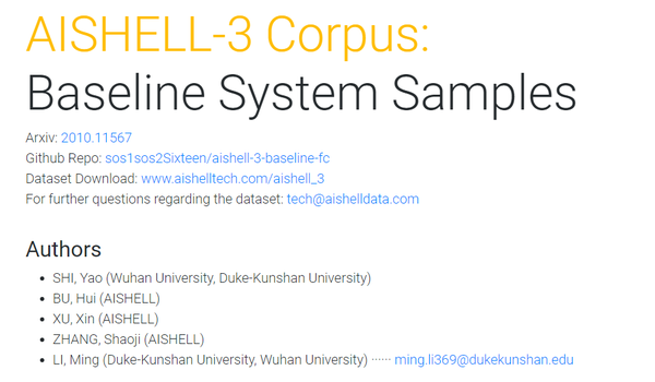 OpenSLR-93: AISHELL-3 - 知乎