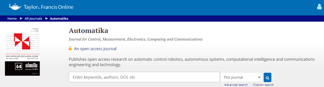 刊·见 | Automatika 带您了解控制与系统工程最新研究 - 知乎