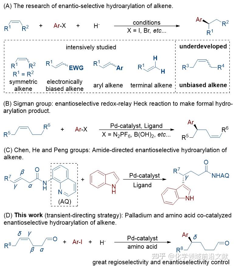 天津大学张淳课题组ACS Catal.：钯和氨基酸共催化无偏烯烃的区域和对映选择性氢化芳基化反应 - 知乎