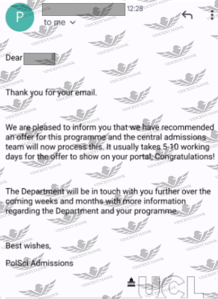 2023 VH Offer | G5获录~祝贺VH学员获录伦敦大学学院国际公共政策硕士项目offer！ - 知乎