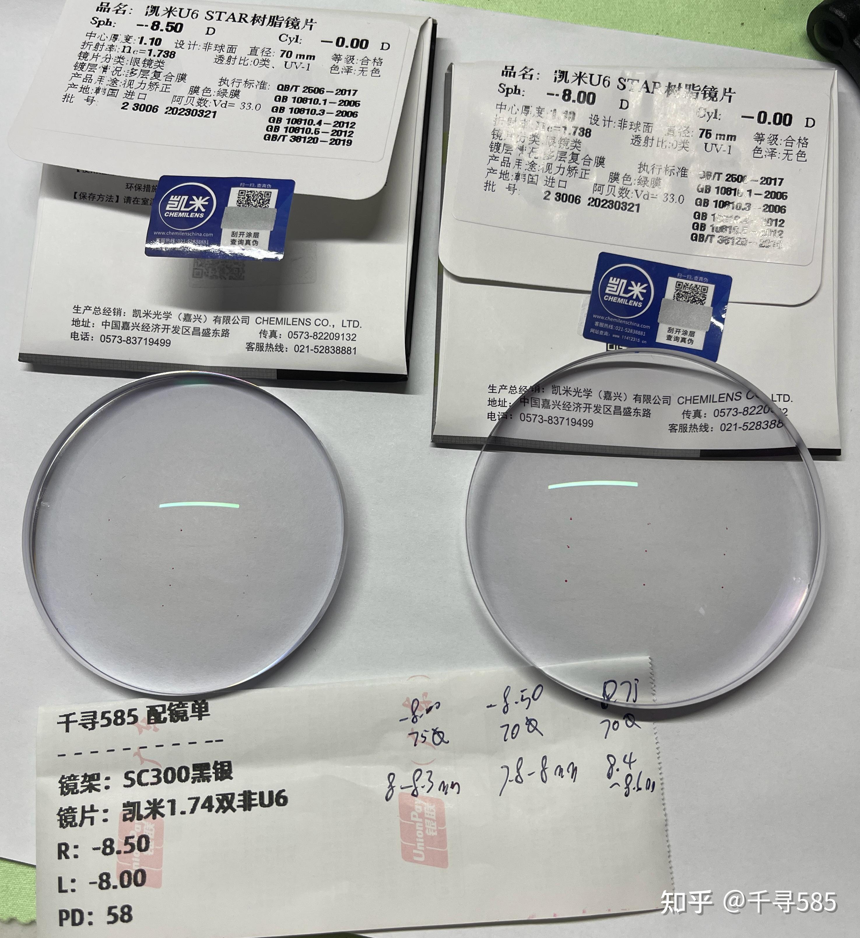 新品-凯米1.74双非球面U6近视镜片 - 知乎