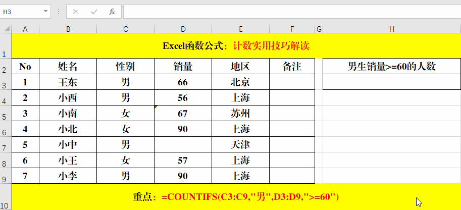 计数函数Count、Counta、Countblank、Countif、Countifs实用技巧解读 - 知乎