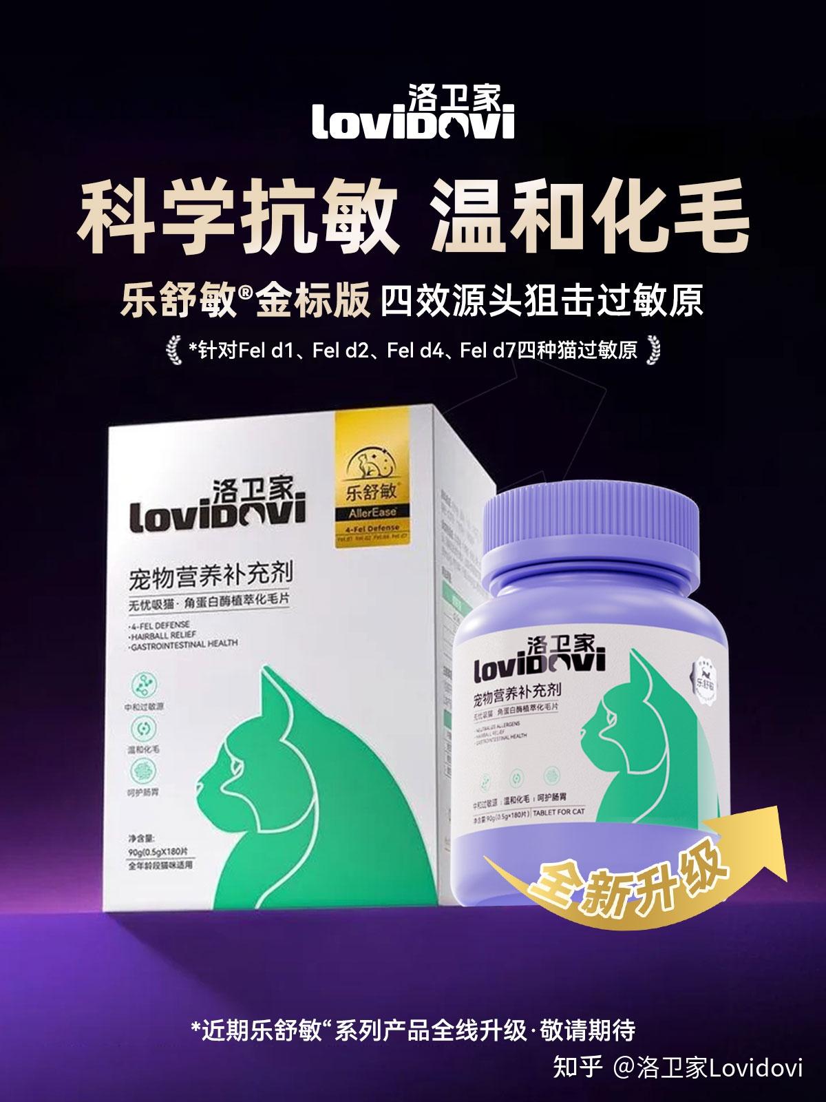 洛卫家「乐舒敏®金标版化毛片」升级登场：科学抗敏+温和排毛，重新定义人宠健康新标准！ - 知乎