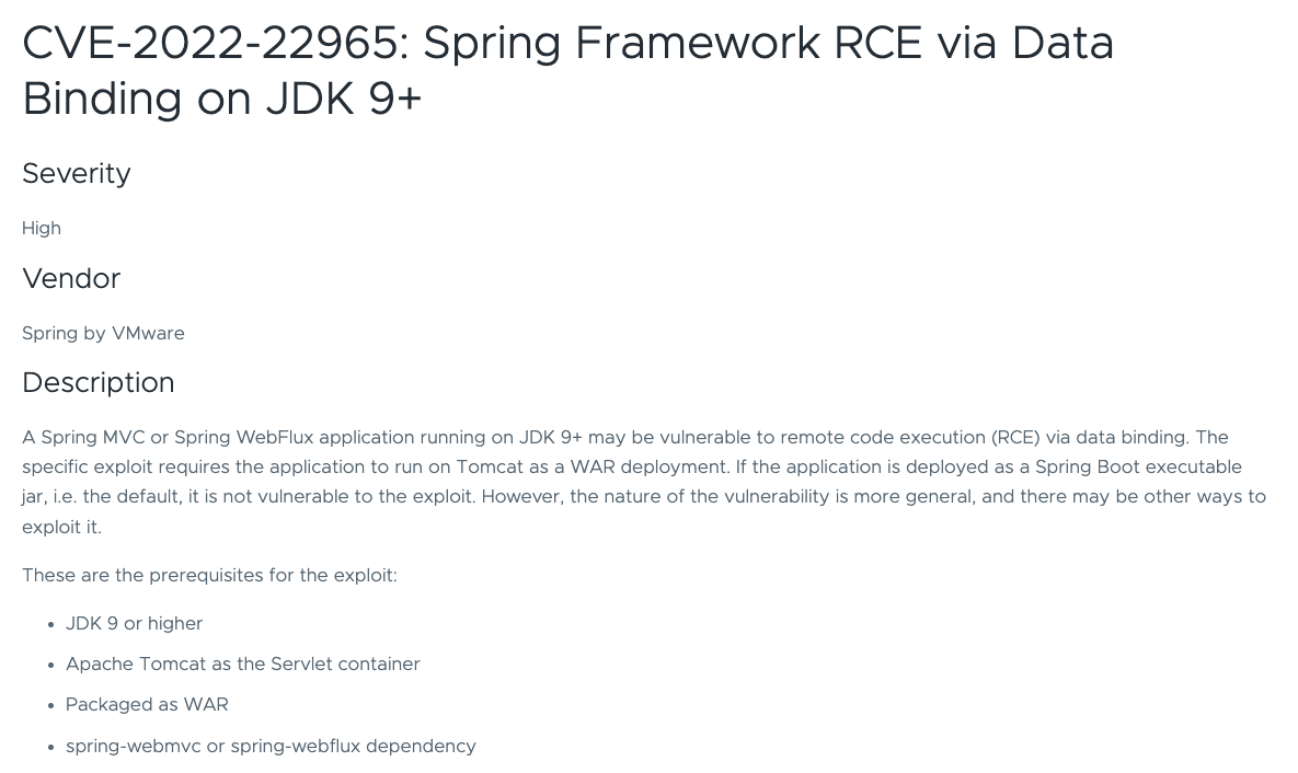 Spring官宣网传大漏洞，并提供解决方案 - 知乎