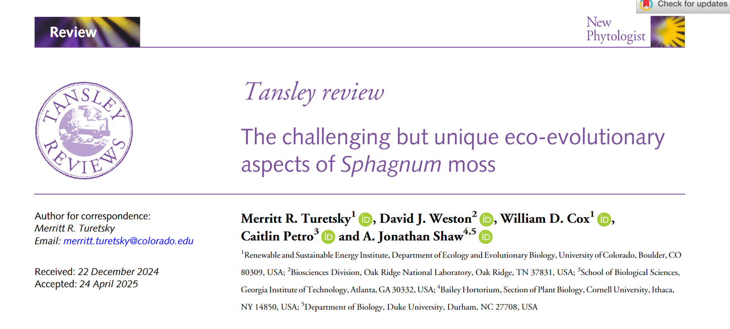 New Phytologist | 泥炭藓独特而具挑战性的生态进化特征 - 知乎