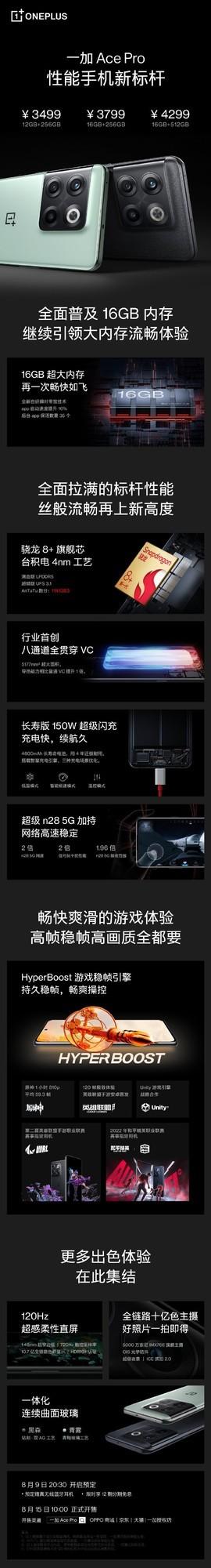 3499元起!一加 Ace Pro今日正式开售:搭载第一代骁龙 8+移动平台 - 知乎